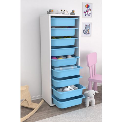 Zola 9N - White, Blue White Blue Multi Purpose Cabinet