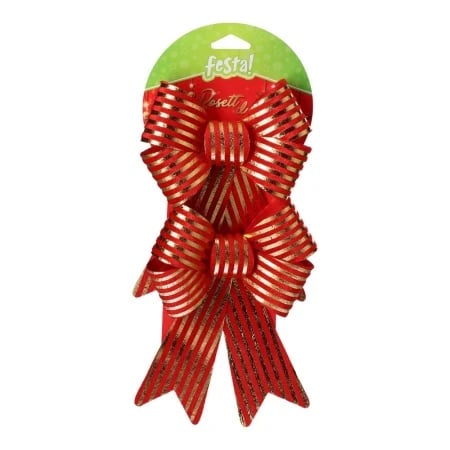 Festa rosett duo novogodišnja dekoracija mašna crvena zlatna 14 x 18cm ( 715577 )
