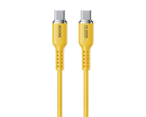 WEKOME WDC-11 Kabl 3.1 USB tip C M/M 1.2m, za Super brzo punjenje 100W/480Mbps, Silicon Soft, žuti