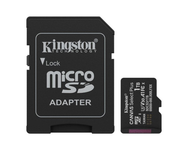 KINGSTON Memorijska kartica U1 V10 SDXC 1TB Canvas Select Plus G3 150R SDCS31TB + adapter