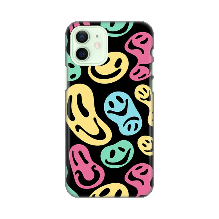 Maska Silikonska Print za iPhone 12 6.1 Black Color Smiles