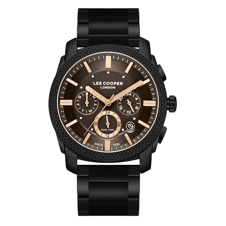 Lee Cooper Muški sat LC08177.650, Crno kućište, Crni