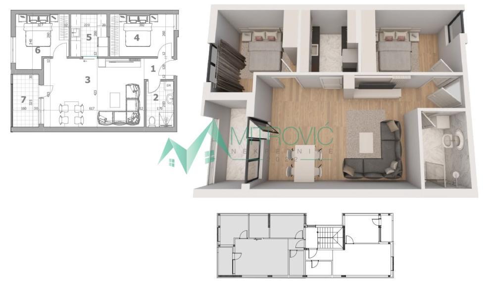Trosoban stan na prodaju, 60m2, 121.360€