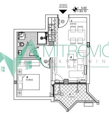 Dvosoban stan na prodaju, 39m2, 107.051€