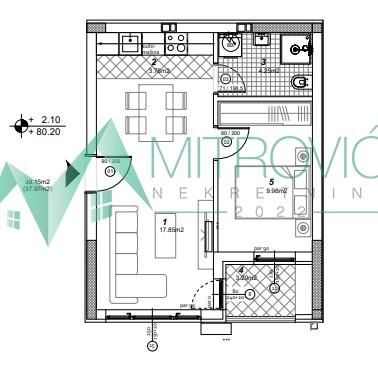 Dvosoban stan na prodaju, 38m2, 105.620€