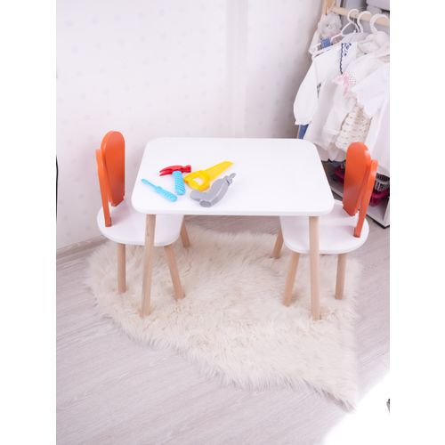 Bunny One Chair Set - Orange, White Orange White Kid's Table Set