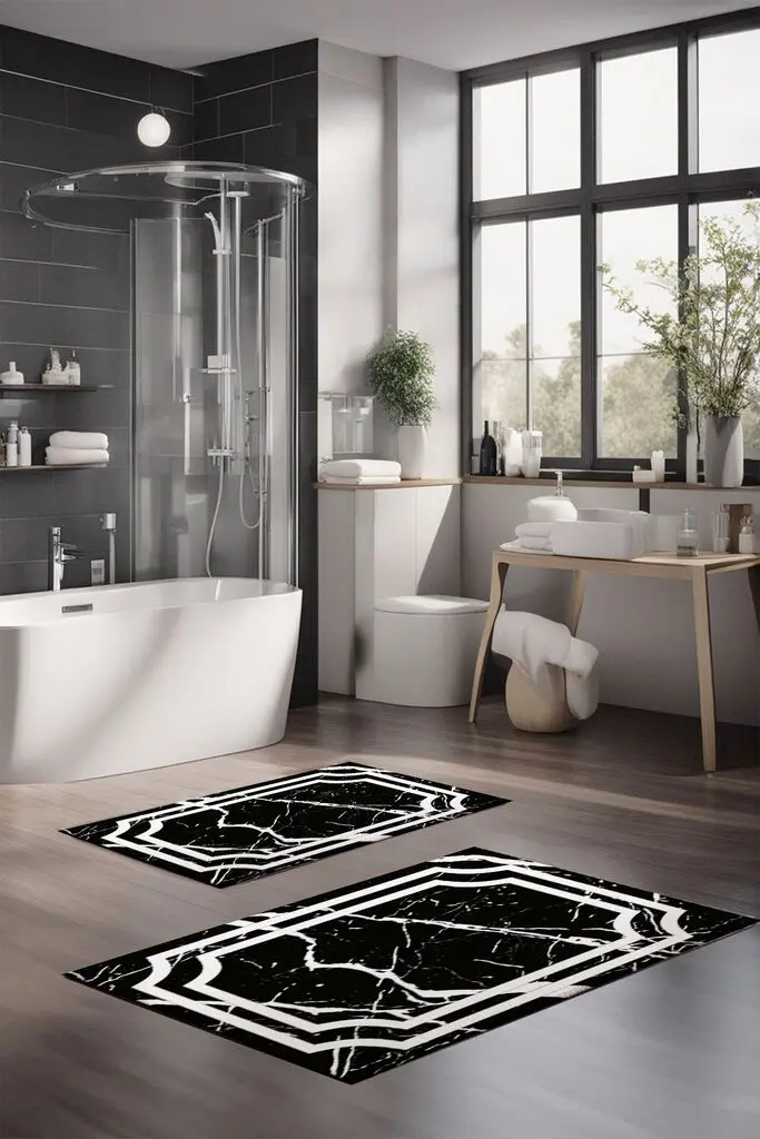 L'essentiel Maison Set prostirki za kupatilo CT-5171, 2 Komada, Bela