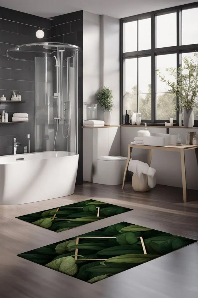 L'essentiel Maison Set prostirki za kupatilo CT-5338, 2 Komada, tamnoZelena