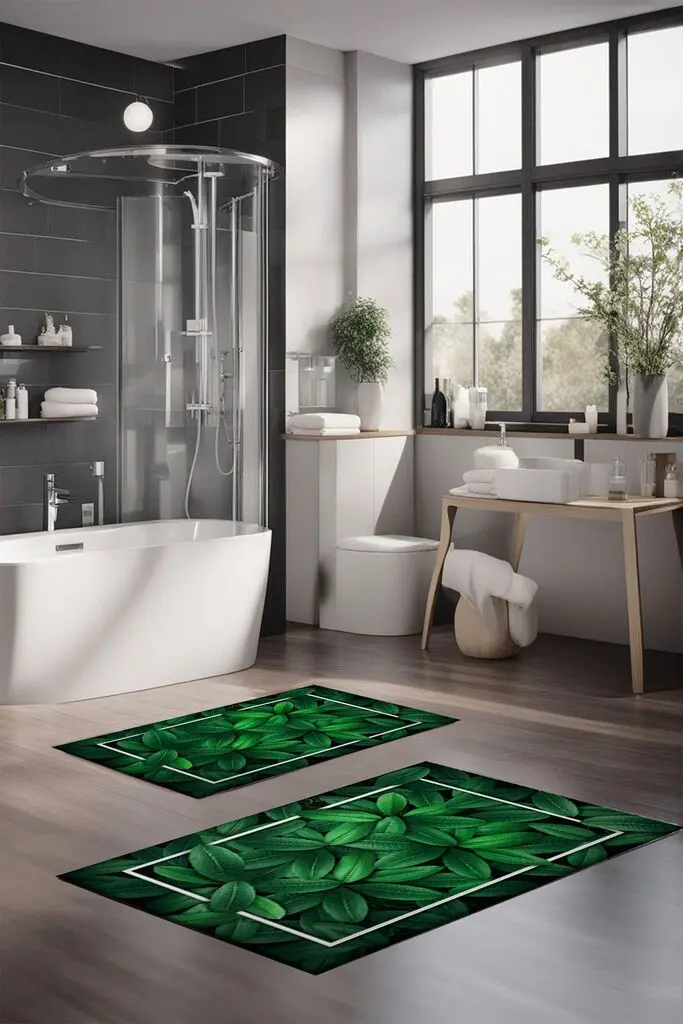 L'essentiel Maison Set prostirki za kupatilo CT-5312, 2 Komada, Zelena