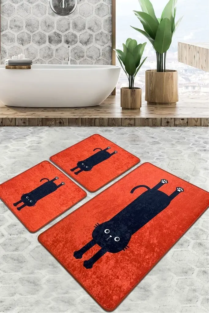 L'essentiel Maison Set prostirki za kupatilo Comfort, 3 Komada, Narandžasta
