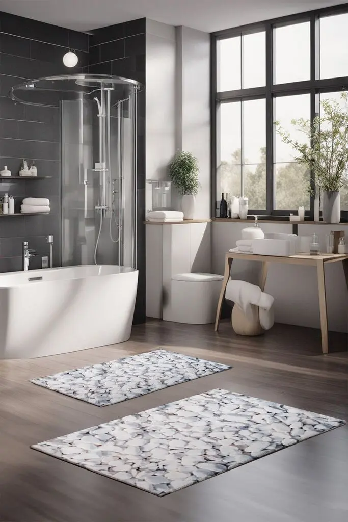L'essentiel Maison Set prostirki za kupatilo CT-5182, 2 Komada, Bela