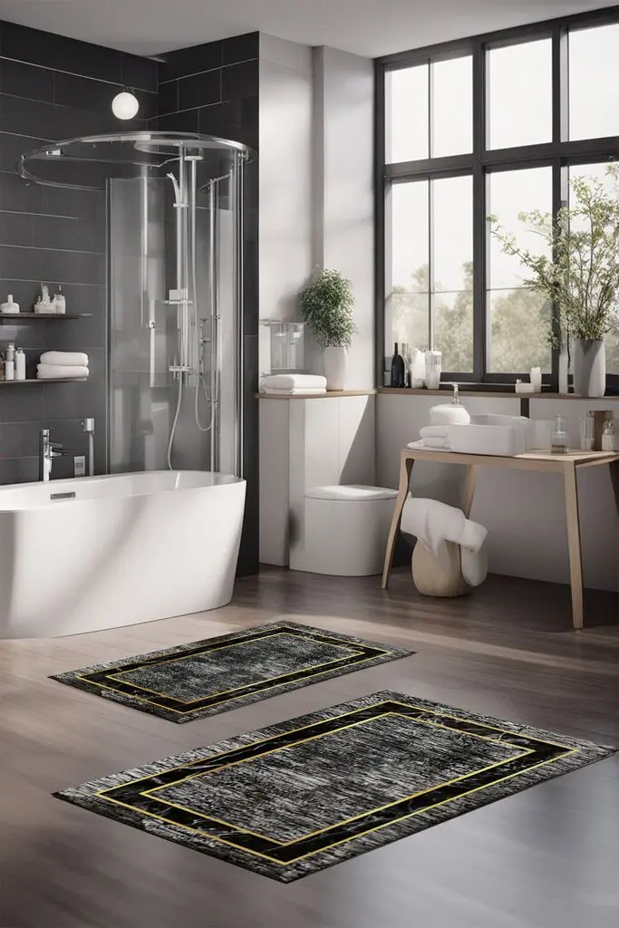 L'essentiel Maison Set prostirki za kupatilo CT-5102, 2 Komada, Tamnosiva