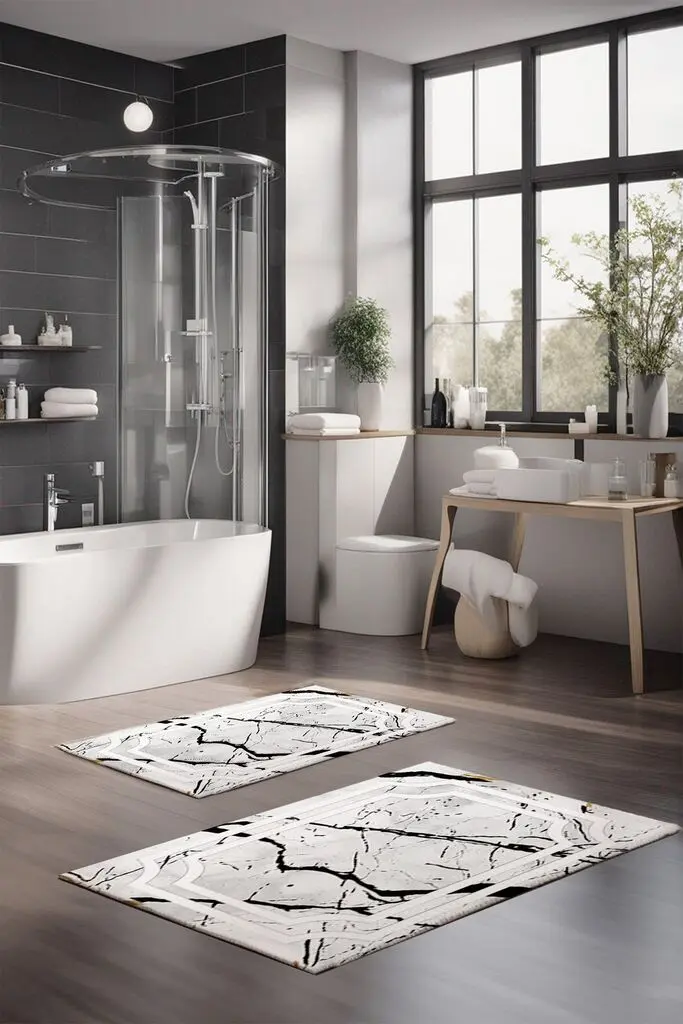 L'essentiel Maison Set prostirki za kupatilo CT-5170, 2 Komada, Bela
