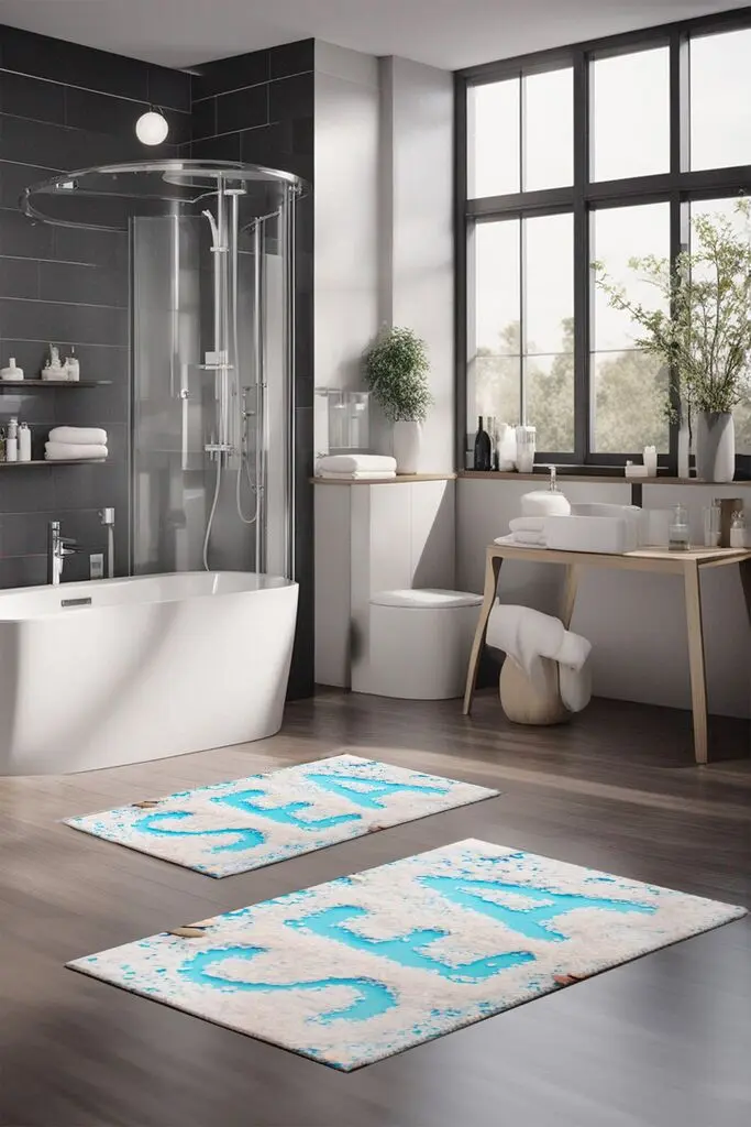 L'essentiel Maison Set prostirki za kupatilo CT-5191, 2 Komada, Svetloplava