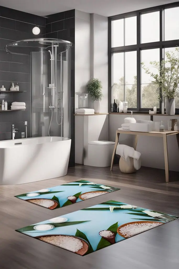 L'essentiel Maison Set prostirki za kupatilo CT-5194, 2 Komada, Svetloplava