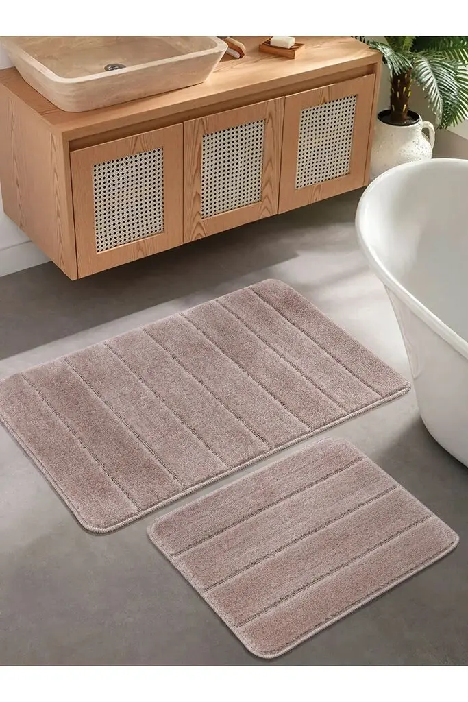 L'essentiel Maison Set prostirki za kupatilo Yeni Cizgili, 2 Komada, Smeđa