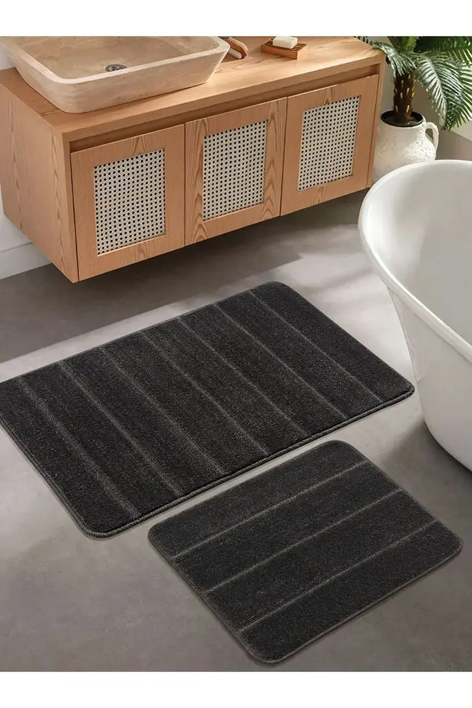 L'essentiel Maison Set prostirki za kupatilo Yeni Cizgili, 2 Komada, Bela
