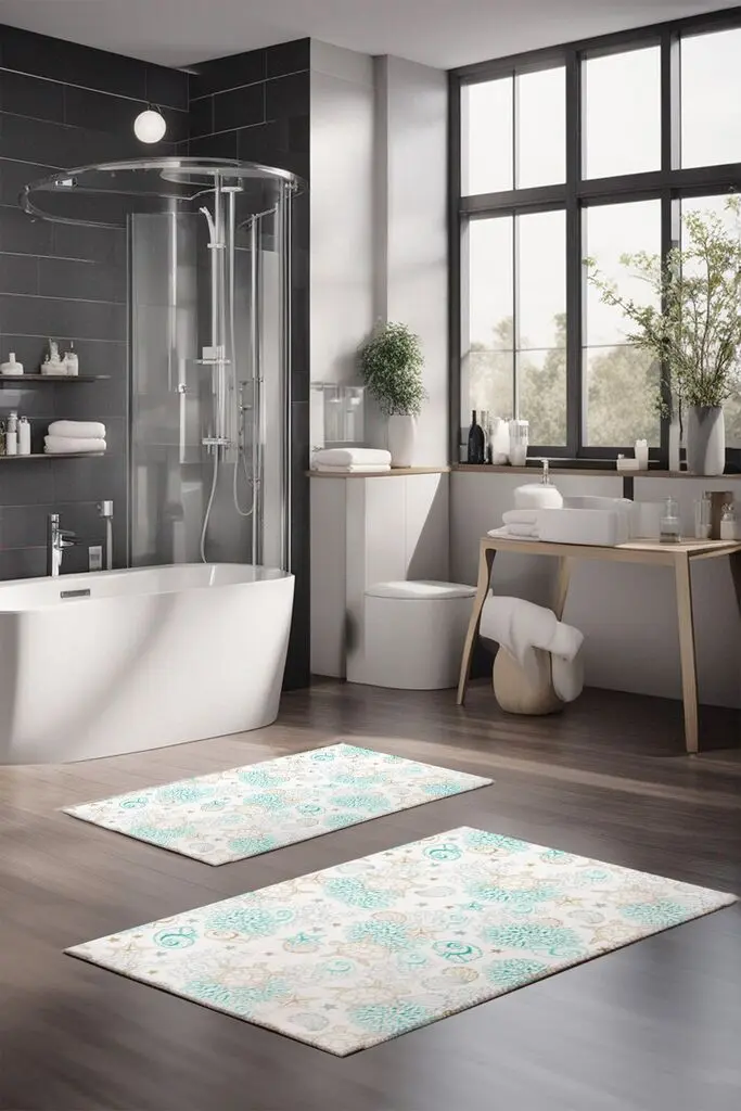 L'essentiel Maison Set prostirki za kupatilo CT-5237, 2 Komada, Svetloplava