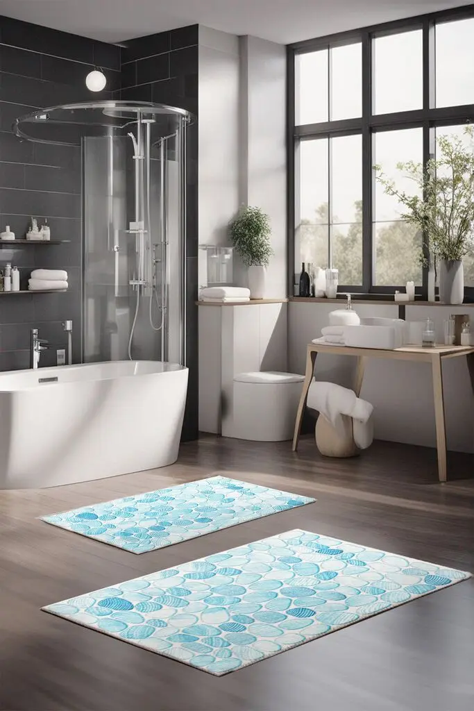 L'essentiel Maison Set prostirki za kupatilo CT-5345, 2 Komada, Svetloplava