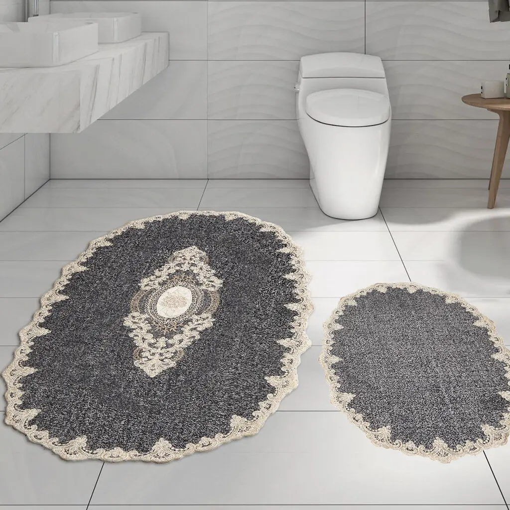 L'essentiel Maison Set prostirki za kupatilo Alne4650, 2 Komada, Siva