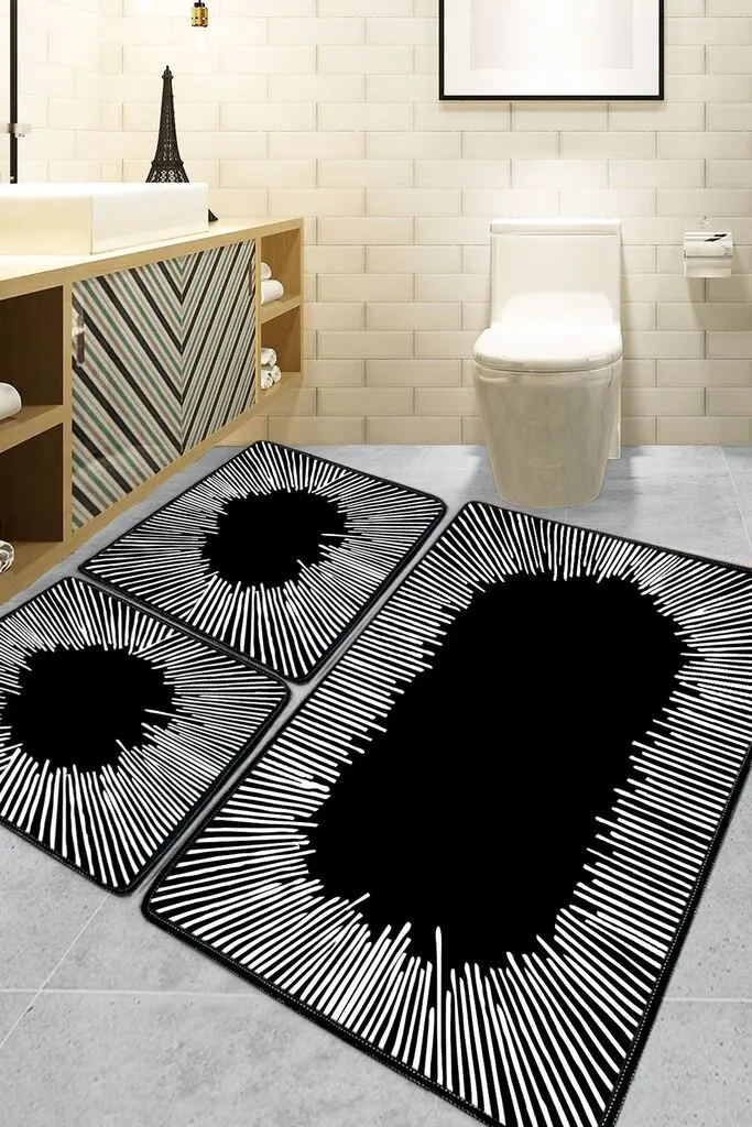 L'essentiel Maison Set prostirki za kupatilo Somber, 3 Komada, Bela