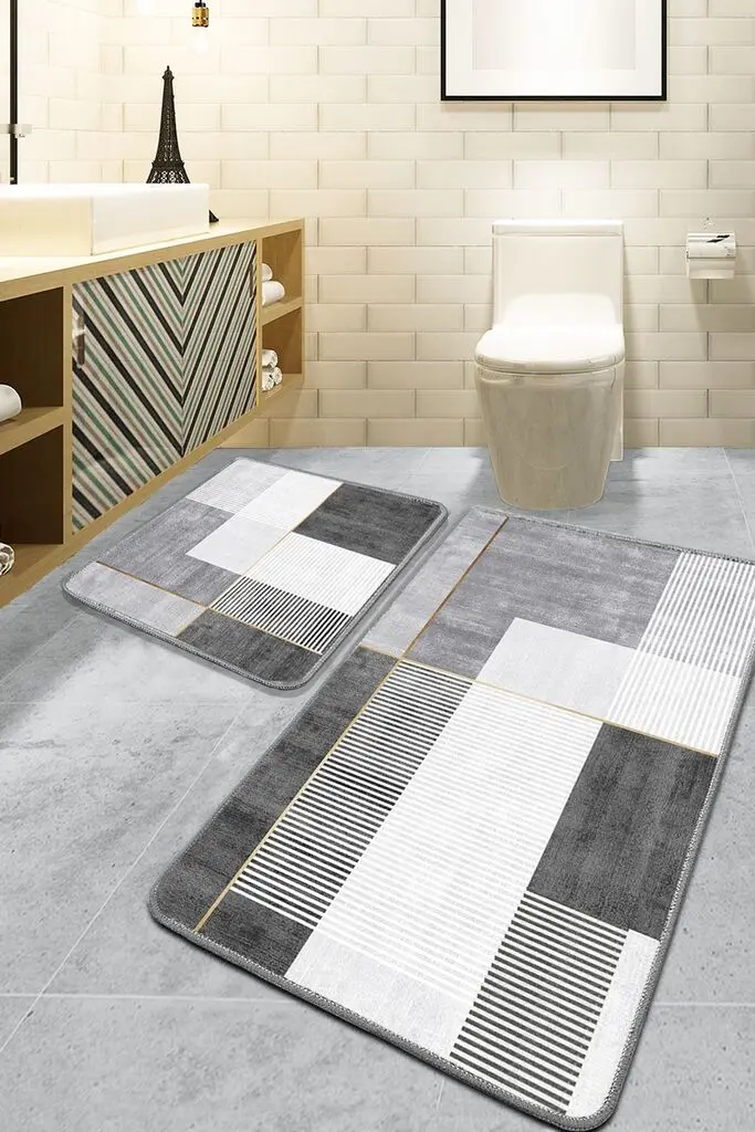 L'essentiel Maison Set prostirki za kupatilo Pendor, 2 Komada, Siva
