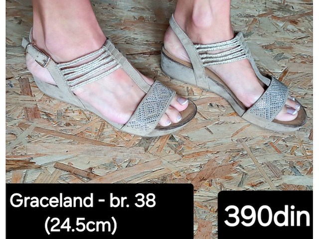 Graceland ženske sandale krem boje br. 38