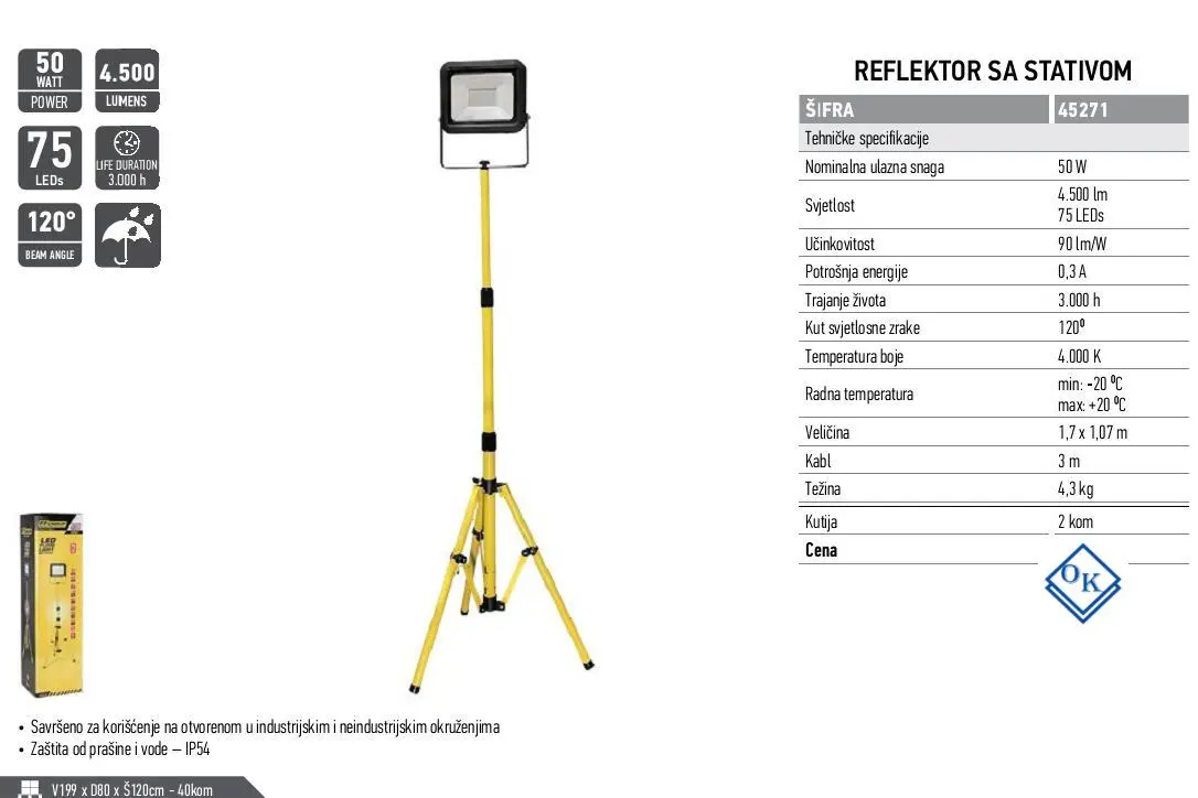 FF REFLEKTOR LED SA STATIVOM
