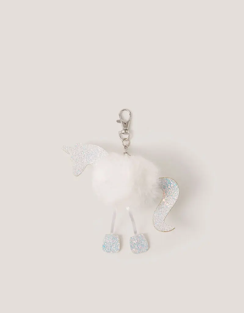 Monsoon Privezak za ranac za devojčice Unicorn, Beli