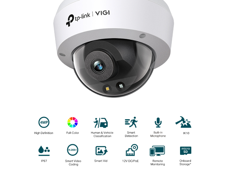 VIGI C240-2.8mm, 4mpx Full colour Dom kamera IR30m