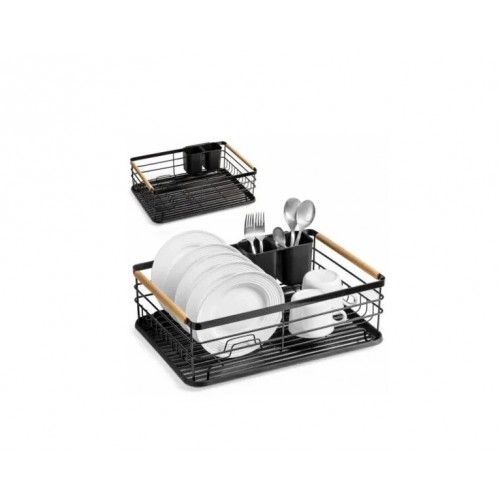 Vilde 229002 - Metalni ocedjivac za sudove sa drvenim drškama 43x32x14,5cm