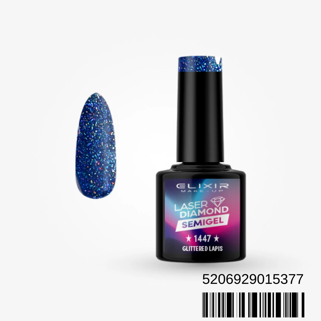 ELIXIR SEMI GEL LAK U BOJI 8ML 1447 LASER DIAMOND GLITTERED LAPIS
