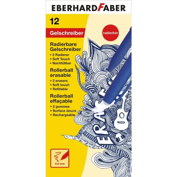 Roler piši-briši Eberhard Faber gel plavi