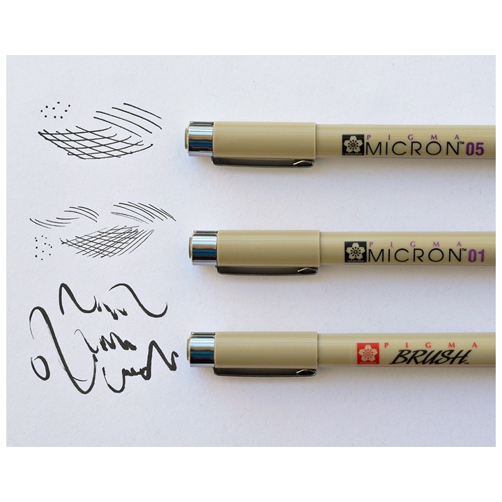 Set flomastera za tehničko crtanje SAKURA Pigma Micron brush pen - 7 delni