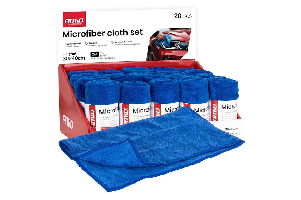 Set mikrofiber krpa, 20 delova, 500 g/m², 30 x 40 cm, AMIO-04490 Jedinstvena ponuda