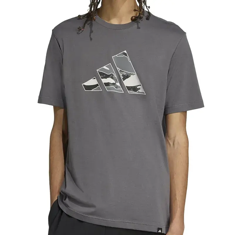 Adidas Muška majica M Camo Logo T White, Siva