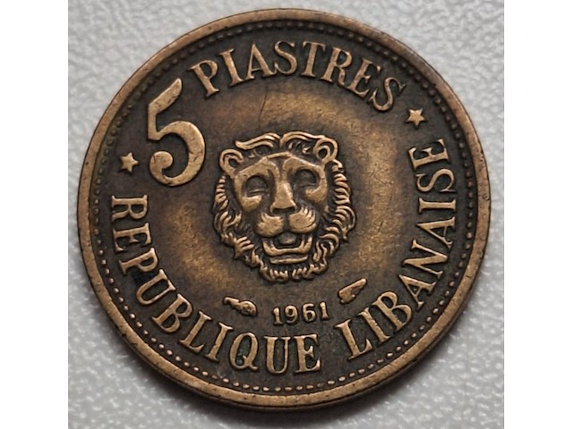 5 Piasrres 1961 Liban