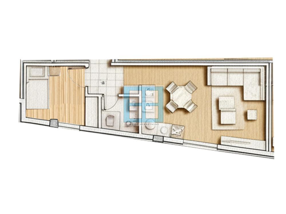 Jednoiposoban stan na prodaju, 32.17m2, 53.080€