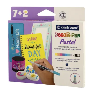 Centropen Flomasteri Decor pastel, 9 komada
