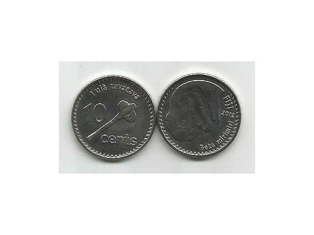 FIJI Fidzi 10 cents 2012. UNC