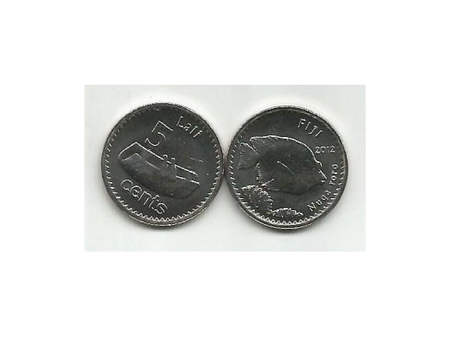 FIJI Fidzi 5 cents 2012. UNC