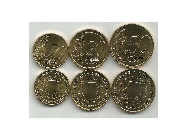 Holandija 10 - 20 - 50 euro cent 2009. UNC