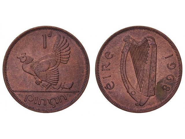 Irska 1 penny 1968 UNC