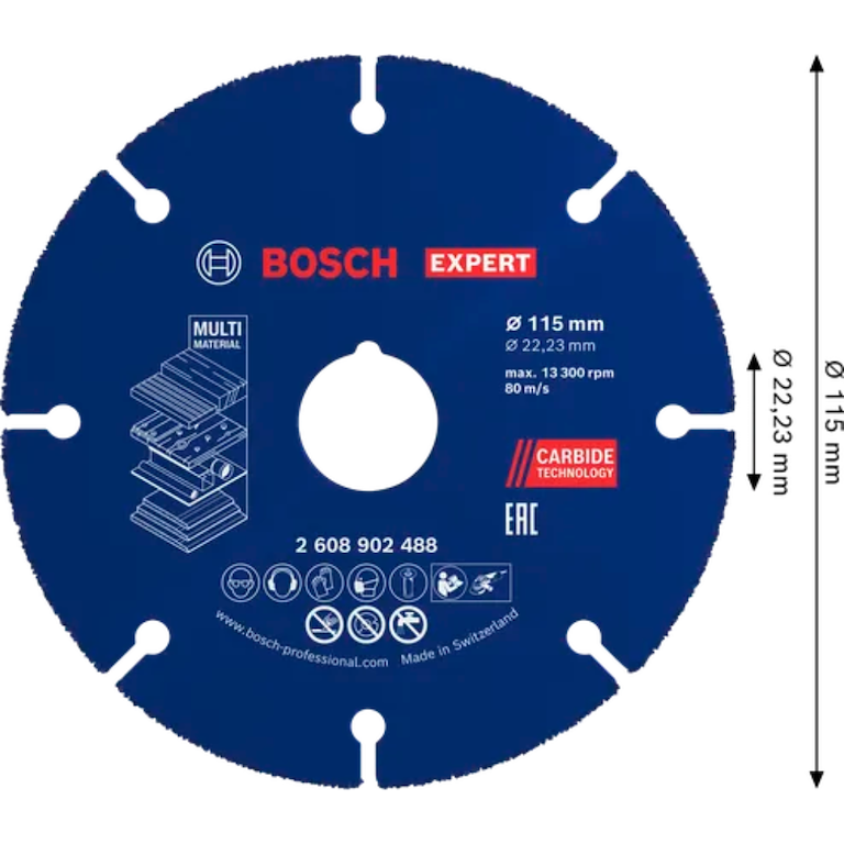 Bosch – EXPERT Carbide višenamenski disk 115 x 22,23mm – 2608902488