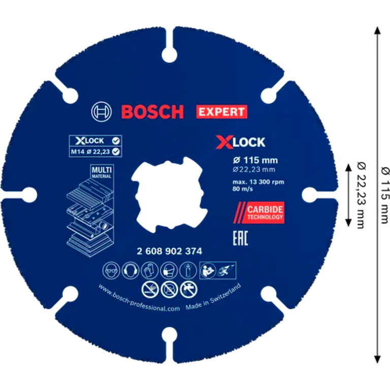 Bosch – EXPERT Carbide višenamenski disk X-LOCK 115mm – 2608902374