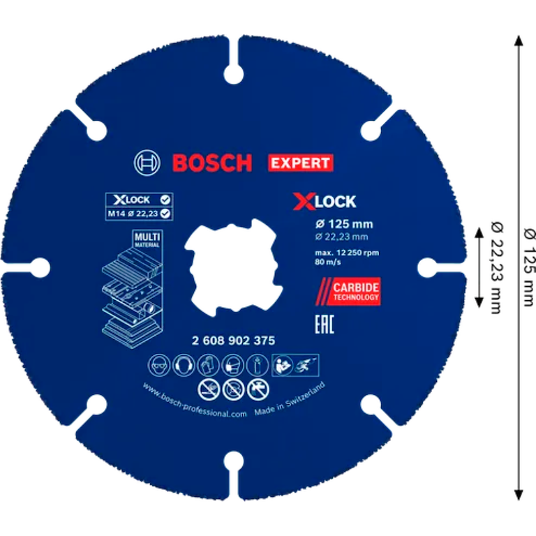 Bosch – EXPERT Carbide višenamenski disk X-LOCK 125mm – 2608902375