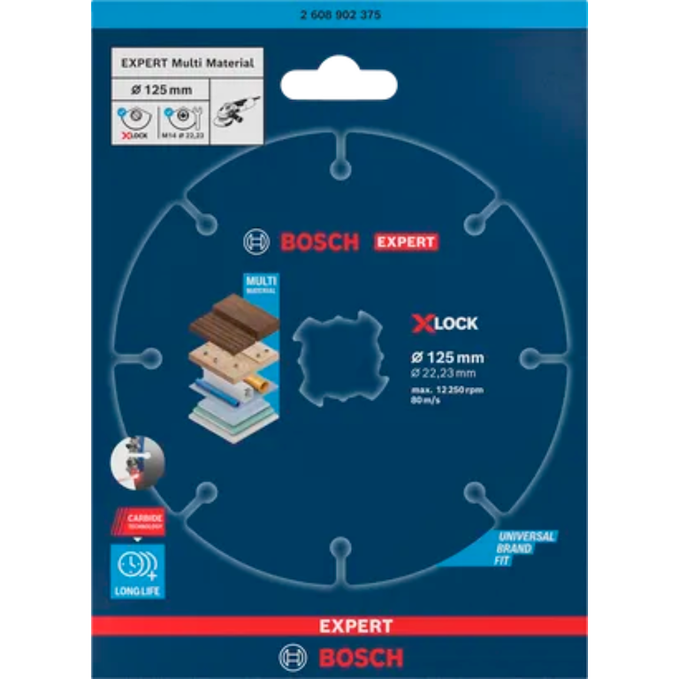 Bosch – EXPERT Carbide višenamenski disk X-LOCK 125mm, 10 komada displej – 2608902377