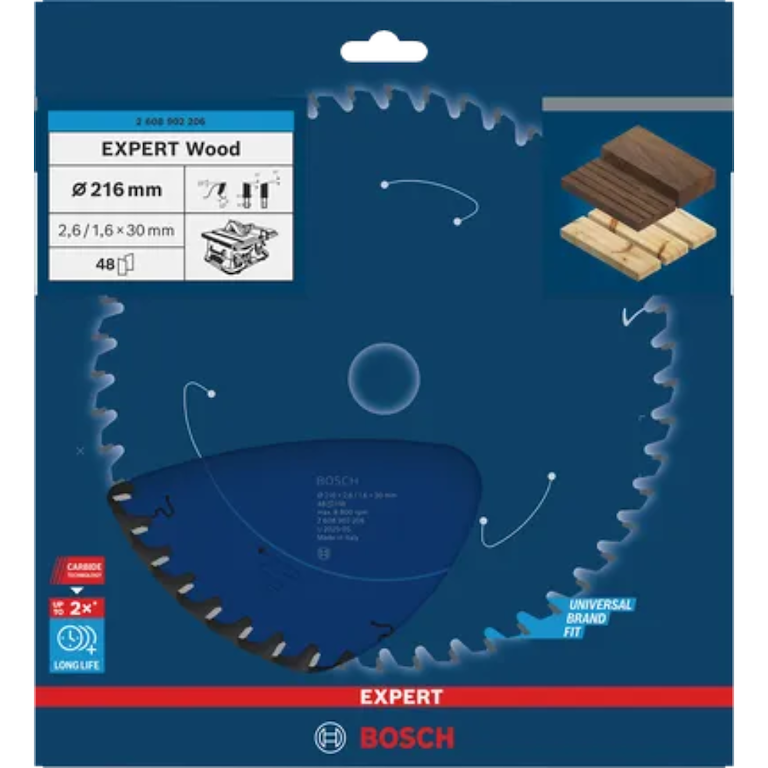 Bosch – EXPERT List kružne testere za drvo 216x30x2.6/1.6x48T – 2608902206