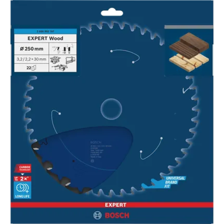 Bosch – EXPERT List kružne testere za drvo 250x30x3.2/2.2x22T – 2608902167