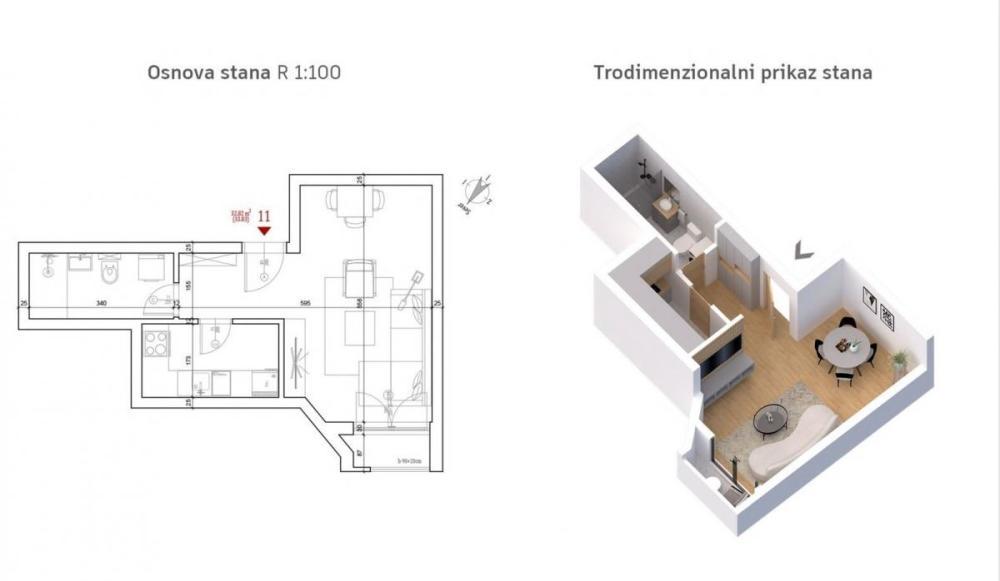 Račkog, Jednosoban stan na prodaju, 33m2, 81.600€